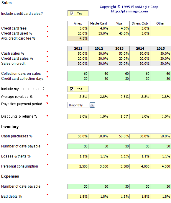 Online Business Plan Financial Plan Assumptions